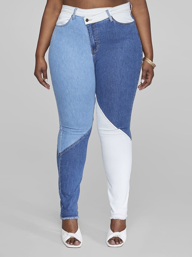 Fashion to Figure High Rise Colorblock Skinny Jeans - ShopStyle