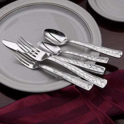 Liberty Tabletop Weave 60 Piece Flatware Set Service For 12 Made In USA ...
