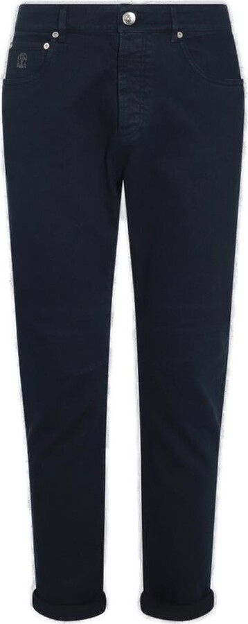 Brunello Cucinelli Logo-Patch Straight Leg Jeans - ShopStyle