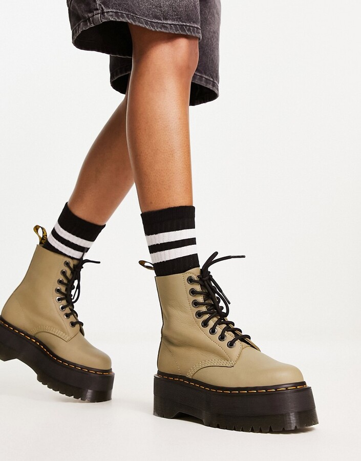 Dr. Martens 1460 Pascal Max boot in pale olive - ShopStyle