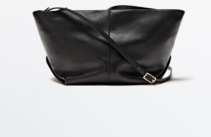 Massimo Dutti Leather Crossbody And Pouch Trapeze Bag - ShopStyle