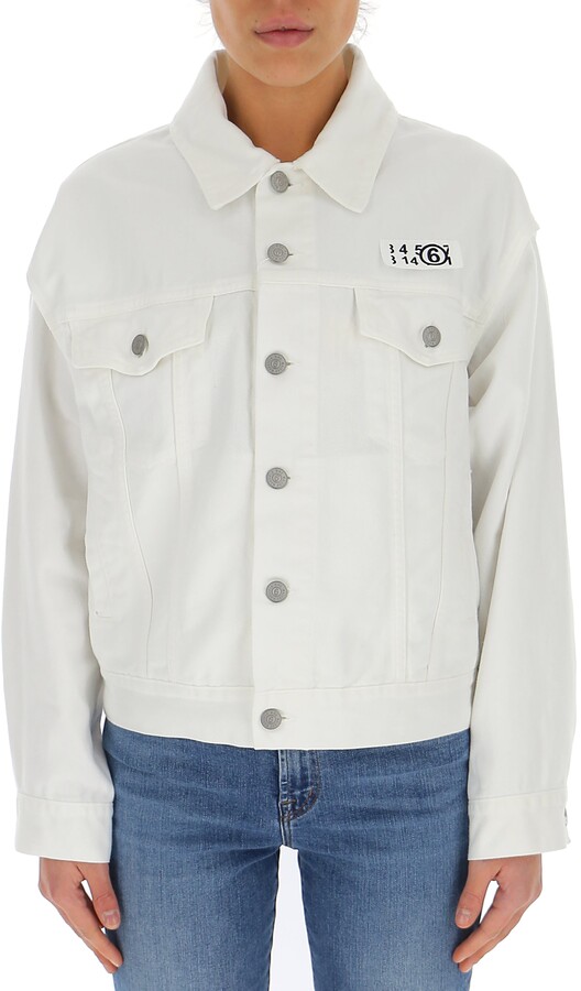 MM6 MAISON MARGIELA Logo Patch Button Up Denim Jacket - ShopStyle