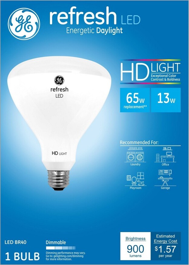 GE Household Lighting GE 13.5W 65W Equivalent Refresh LED HD Indoor ...