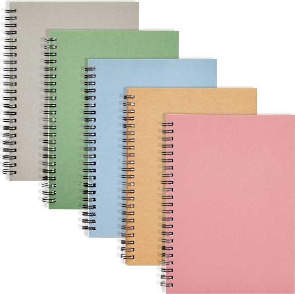 Paper Junkie 5 Pack Spiral Bound Journal, Bulk, 6x8 Notebook with 120 ...