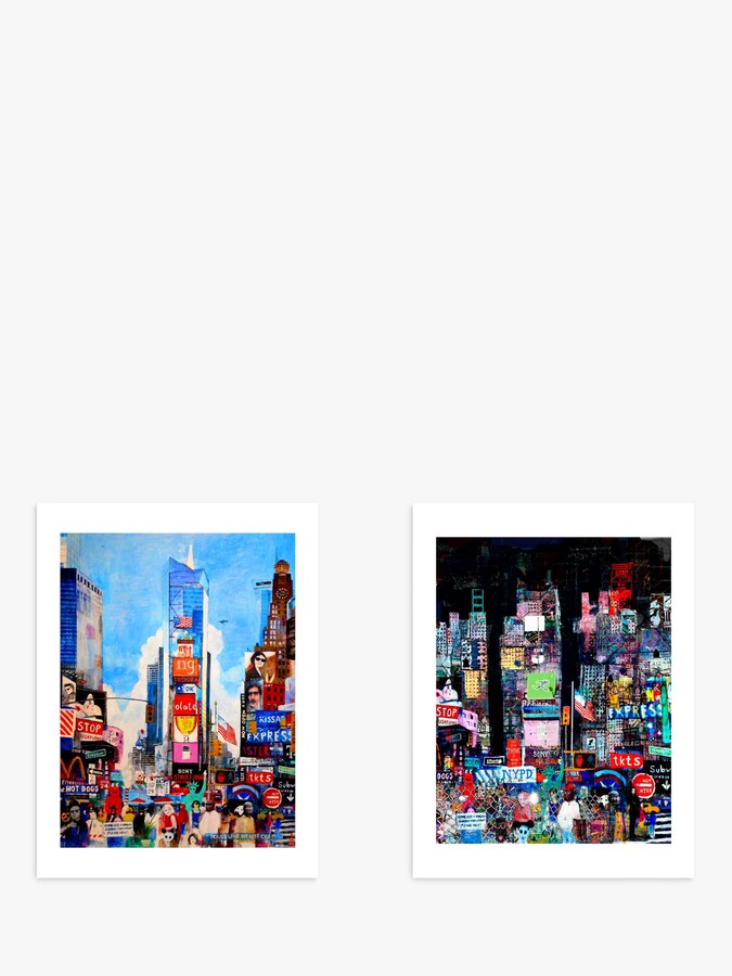 Andy Mercer - Times Square New York Unframed Prints, Set of 2, 40 x ...