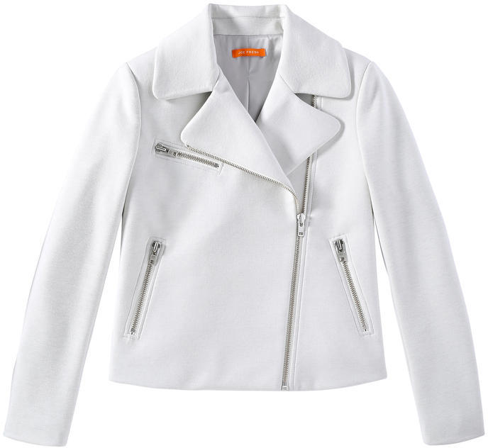 Joe Fresh Ponte Moto Jacket - White - ShopStyle