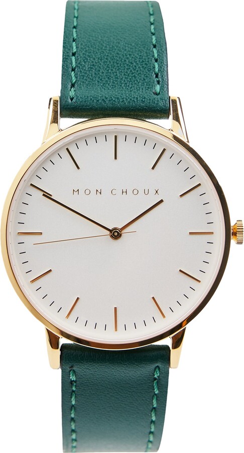 Mon Choux Classic White Gold Vegan Watch In Vine Grape Leather - ShopStyle
