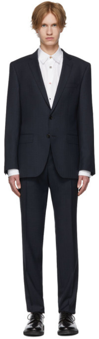 HUGO BOSS Blue Micro Check Wool Huge 6/Genius 5 Suit - ShopStyle