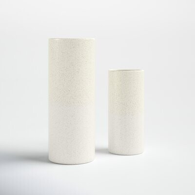 Joss & Main Valkyrie 2 Piece White Ceramic Table Vase Set - ShopStyle