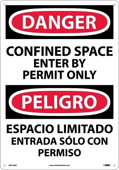 National Marker Company National Marker Confined Space Enter By Permit ...