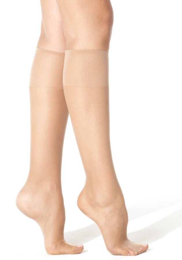 Hanes Silky Sheer Reinforced Toe Knee Highs - ShopStyle Hosiery