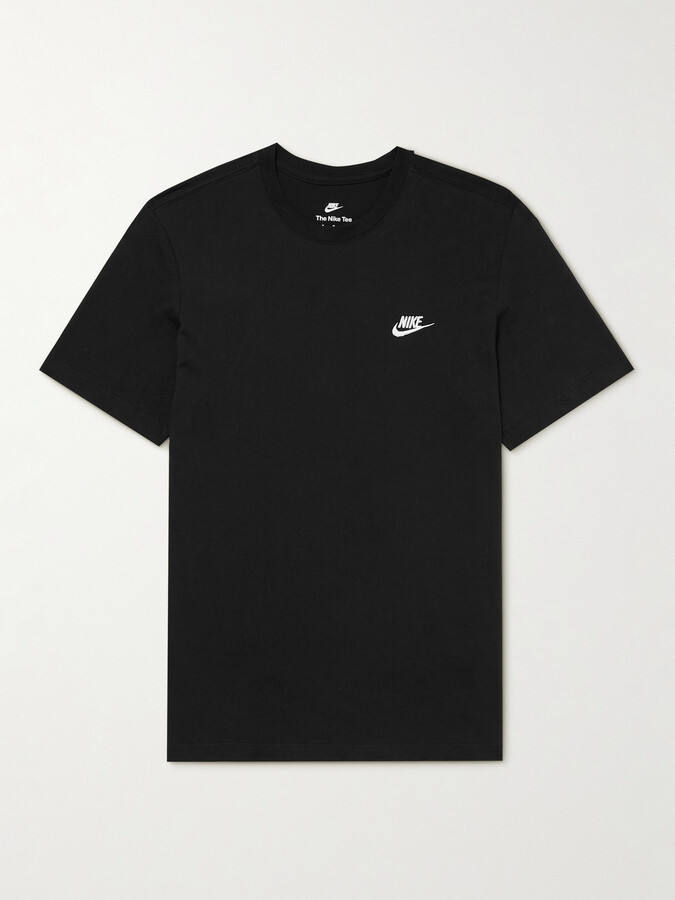Nike Sportswear Club Logo-Embroidered Cotton-Jersey T-Shirt - ShopStyle