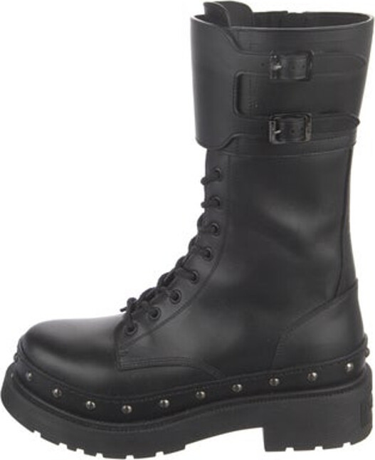 Christian Dior Leather Combat Boots - ShopStyle