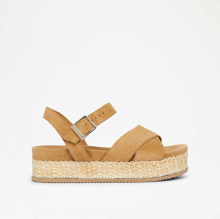 Russell & Bromley SAVANNAH Women's Tan Raffia Flatform Sandal - ShopStyle