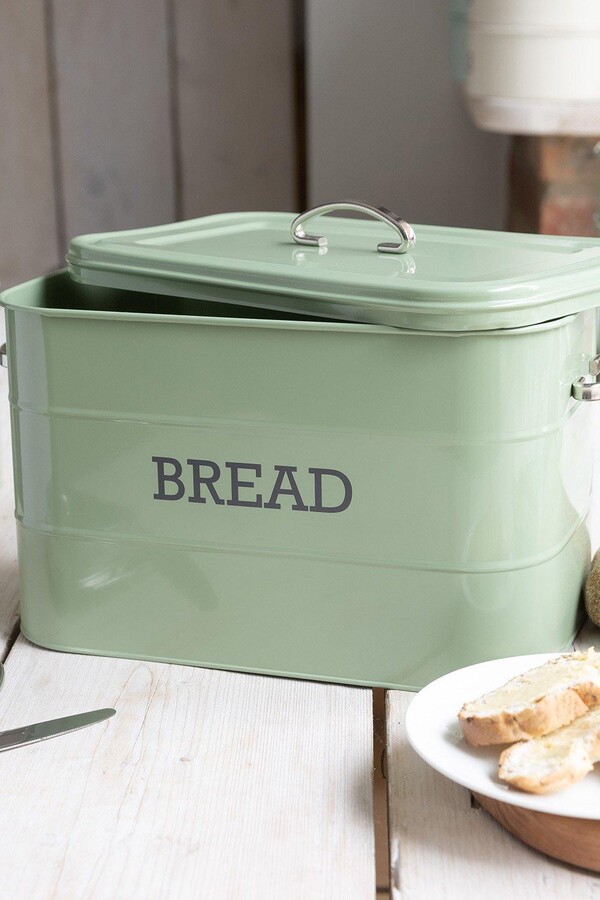 Living Nostalgia Sage Green Large Metal Bread Bin - ShopStyle Food ...
