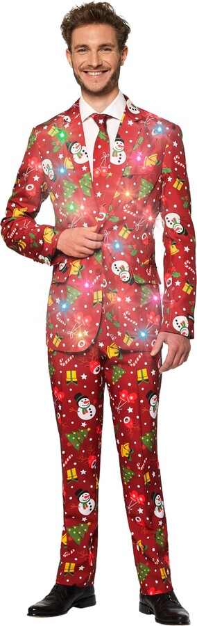 SUITMEISTER Men's Christmas Suit - Real Light Up Festive Outfit Slim ...