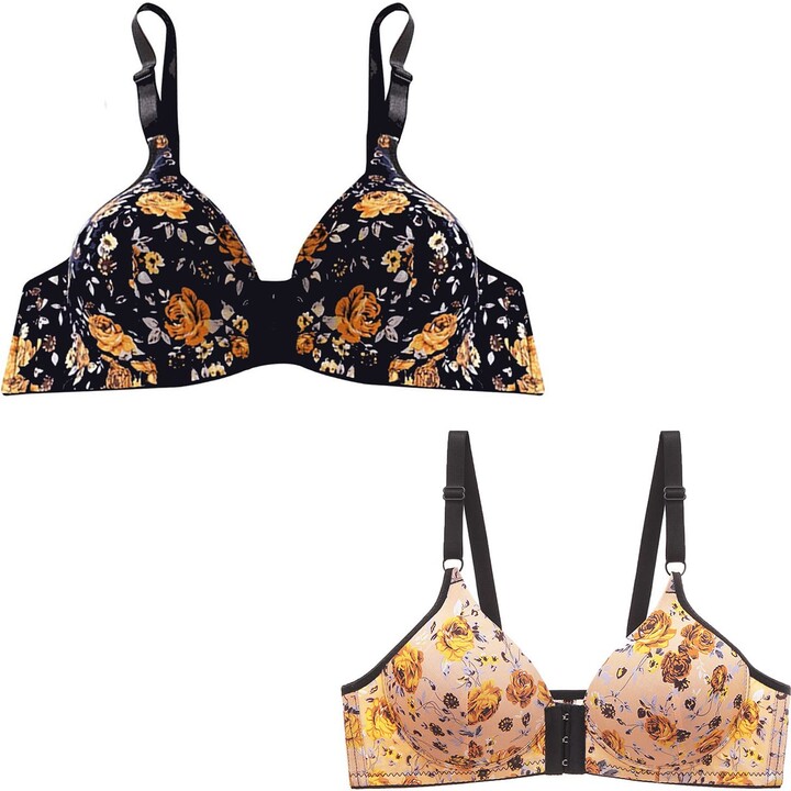 TANGTANGYI Womens Bralette Front Fastening Bra Quarter Cup Bra Front ...