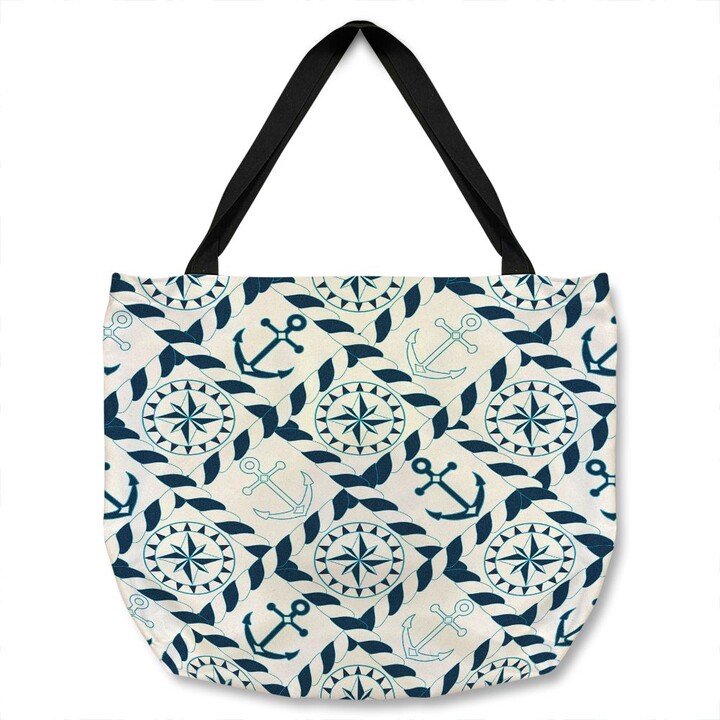 Benjamin Tate Design Blue Nautical Elements Tote bat - ShopStyle