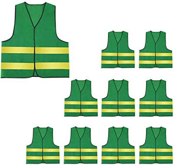 AIEOE 10 Pieces Safety Vest Accident Vest High Visibility Breakdown ...