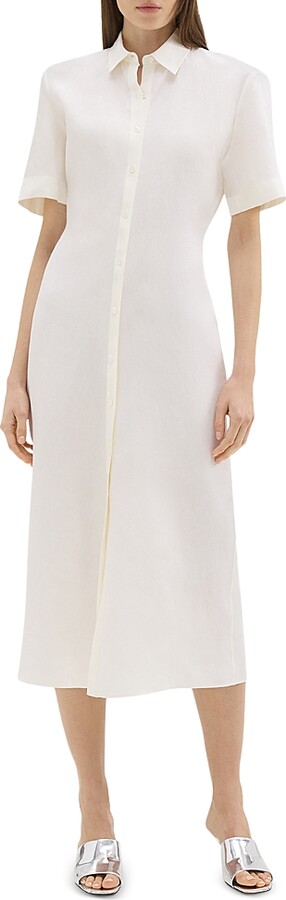 Theory Linen Midi Shirt Dress - ShopStyle