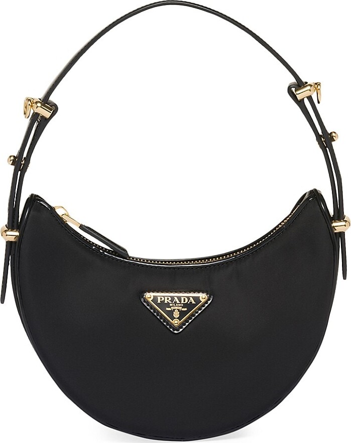 Prada Women's Arqué Re-Nylon and Brushed Leather Mini Shoulder Bag ...