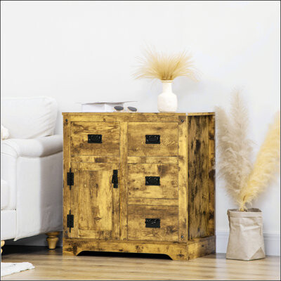 August Grove Alivya Rustic Kitchen Cabinet, Storage Cabinet, Sideboard ...