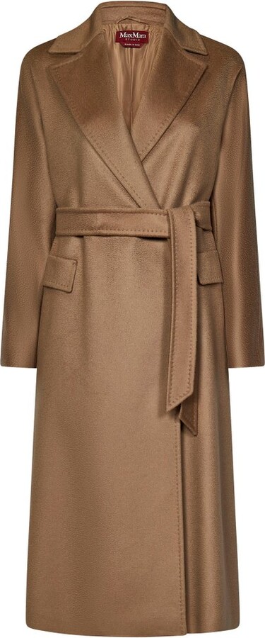 Studio Max Mara Brado Belted Long-Sleeved Coat - ShopStyle