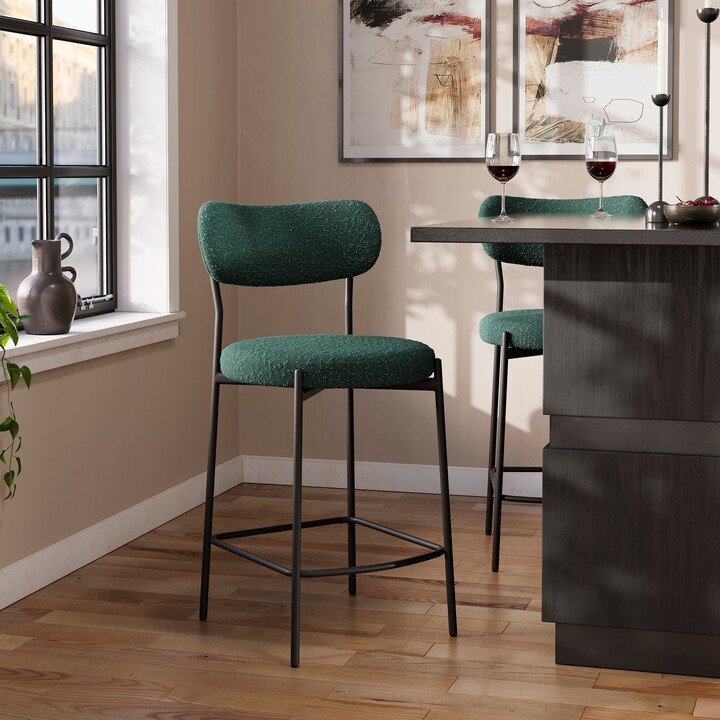 Dunelm Laine Boucle Bar Stool Olive Boucle - ShopStyle