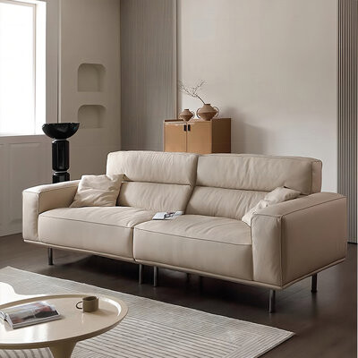 Wren Decors Beige Genuine Leather Modular Sofa cushion couch - ShopStyle
