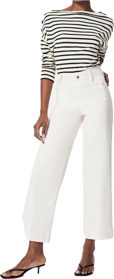 AHYXHY Tummy Control Cropped Wide-Leg Jeans - ShopStyle