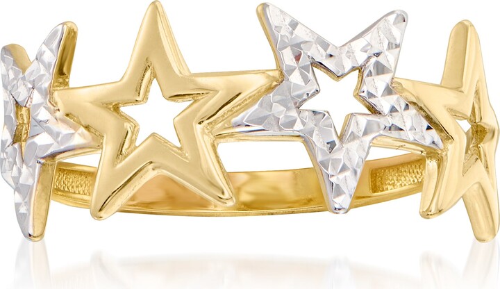 Ross-Simons 14kt 2-Tone Gold Star Ring - ShopStyle