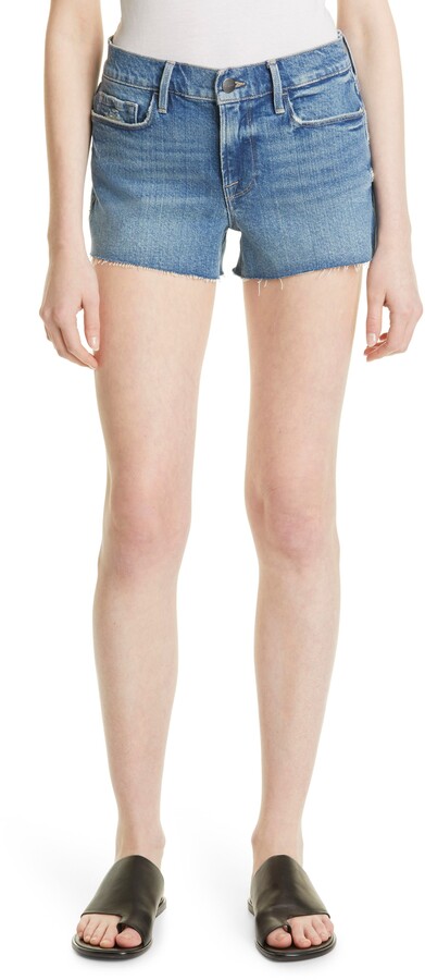 Frame Le Cutoff Fray Hem Denim Shorts - ShopStyle