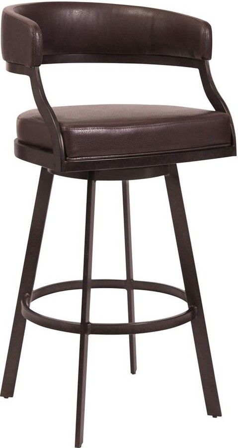 Ava 30 Inch Swivel Bar Stool Chair, Curved, Faux Leather - 24L x 22W x ...