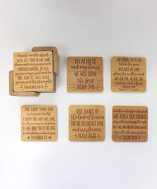 Calligraphy Bible Verse Square Coaster - Set Of Six - ShopStyle Home ...