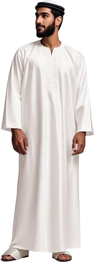 Midiskye Prayer Clothing for Men Kaftan Men's Muslim Arabic Dresses ...