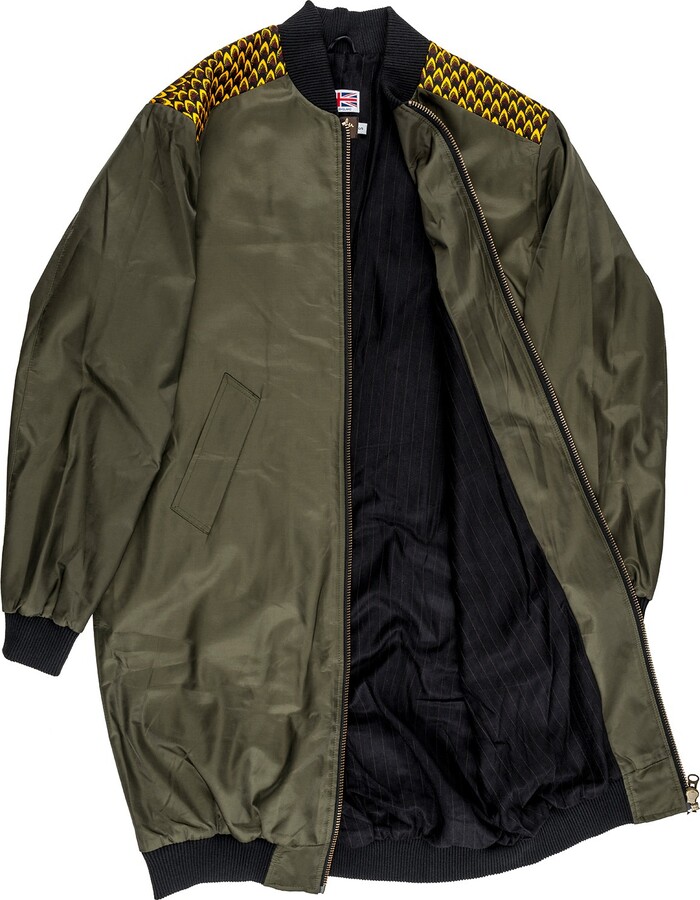 Duodu London - African Bomber Jacket Long Line Green - Takra - ShopStyle