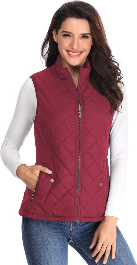 Dilgul Women's Gilet Ladies Gilets and Bodywarmers Quilted Padded Gilet ...