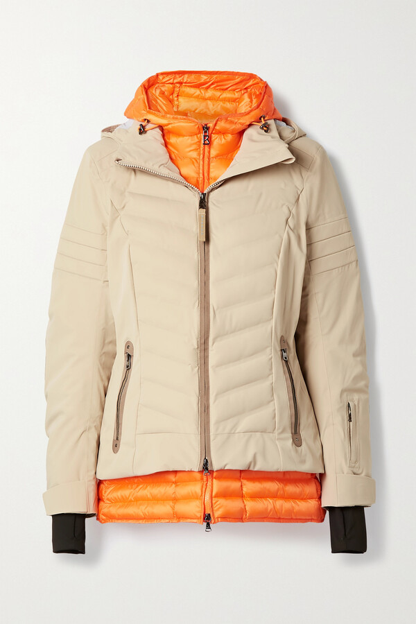Bogner Rikela Hooded Layered Quilted Ski Jacket - Neutrals - ShopStyle