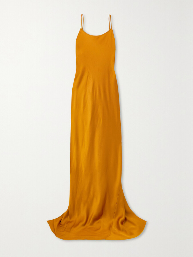 Victoria Beckham Satin Gown Gold Shopstyle Evening Dresses