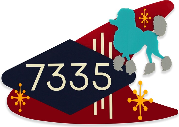 Etsy Atomic Poodle Address Sign | Mid Century Modern Boomerang House ...