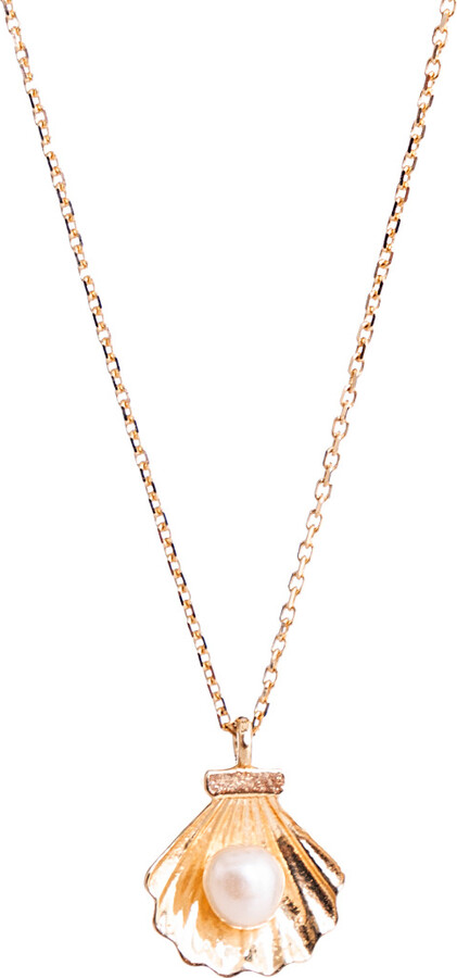 Seyahan Women's 14K Gold Pearl Seashell Necklace - ShopStyle