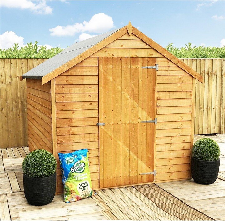 Oakham 7 x 5 Overlap Pressure Treated Apex Wooden Shed - ShopStyle Garden Decor