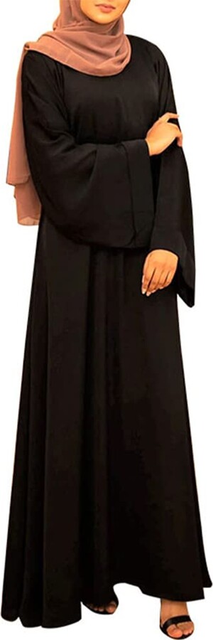 IWEMEK Women Abaya Muslim Dubai Kaftan Dress Solid Plain Full Length ...