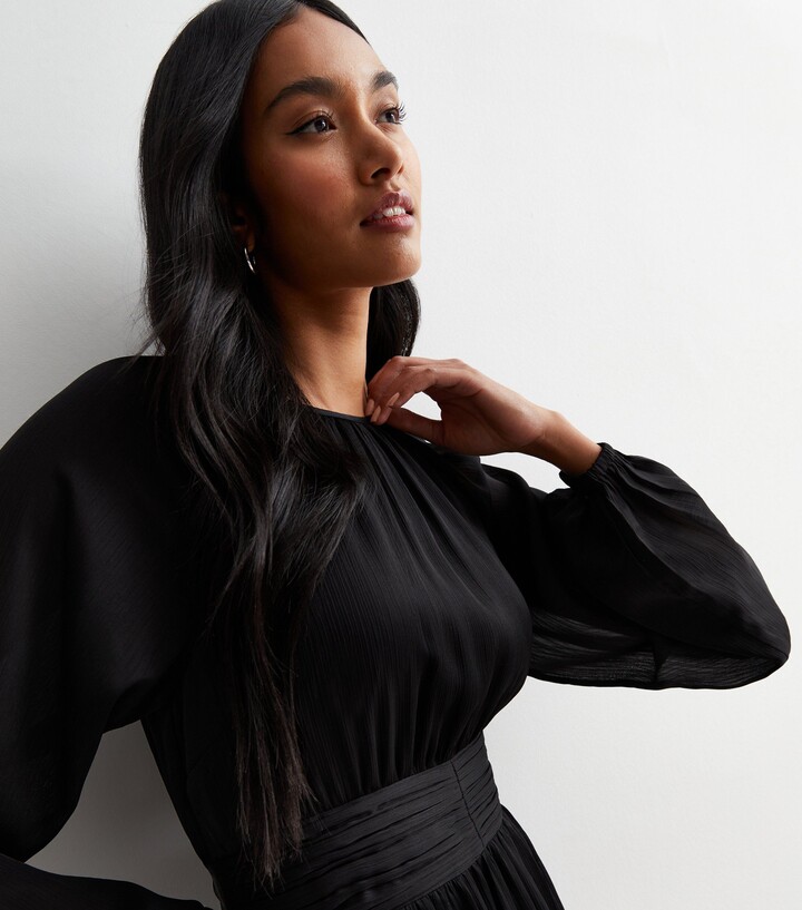 Gini London Black Ruched Waist Maxi Dress - ShopStyle