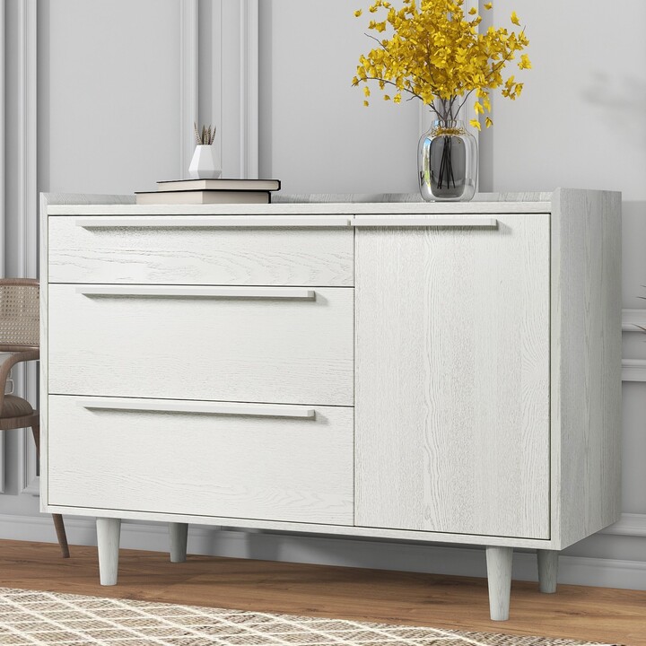 RASOO 3-Drawer Dresser with Solid Wood Legs and Contemporary Design ...