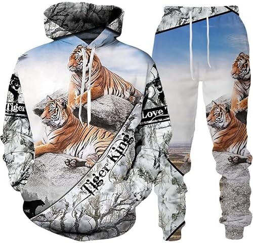 Generic Tiger Tracksuit Set Men's Wolf Jogging Suit Tracksuit Casual ...