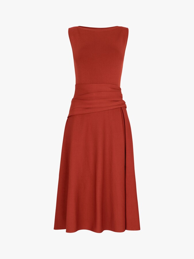 The Fold Camelot Knitted Sleeveless Dress, Dark Orange - ShopStyle