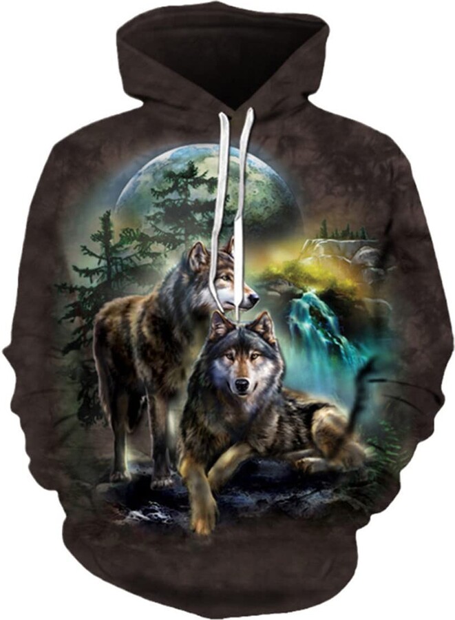 Generic Summer Men's 3D Printed Wolf Totem Hoodie Street Hip Hop ...