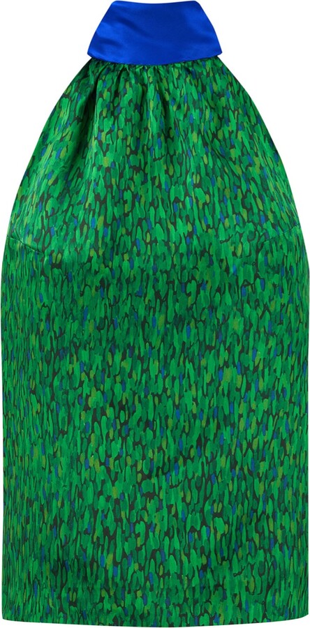 Isabel Manns - Reversible Sophie Top In Flecked Emerald/Cobalt - ShopStyle
