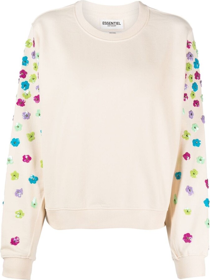 Essentiel Antwerp Sequin-Embellished Cotton Sweatshirt - ShopStyle